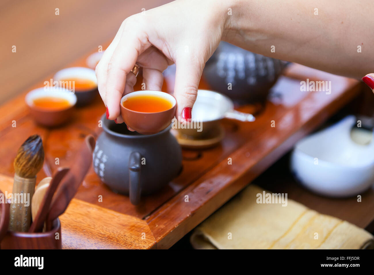 Chinese tea ceremony Stock Photo - Alamy