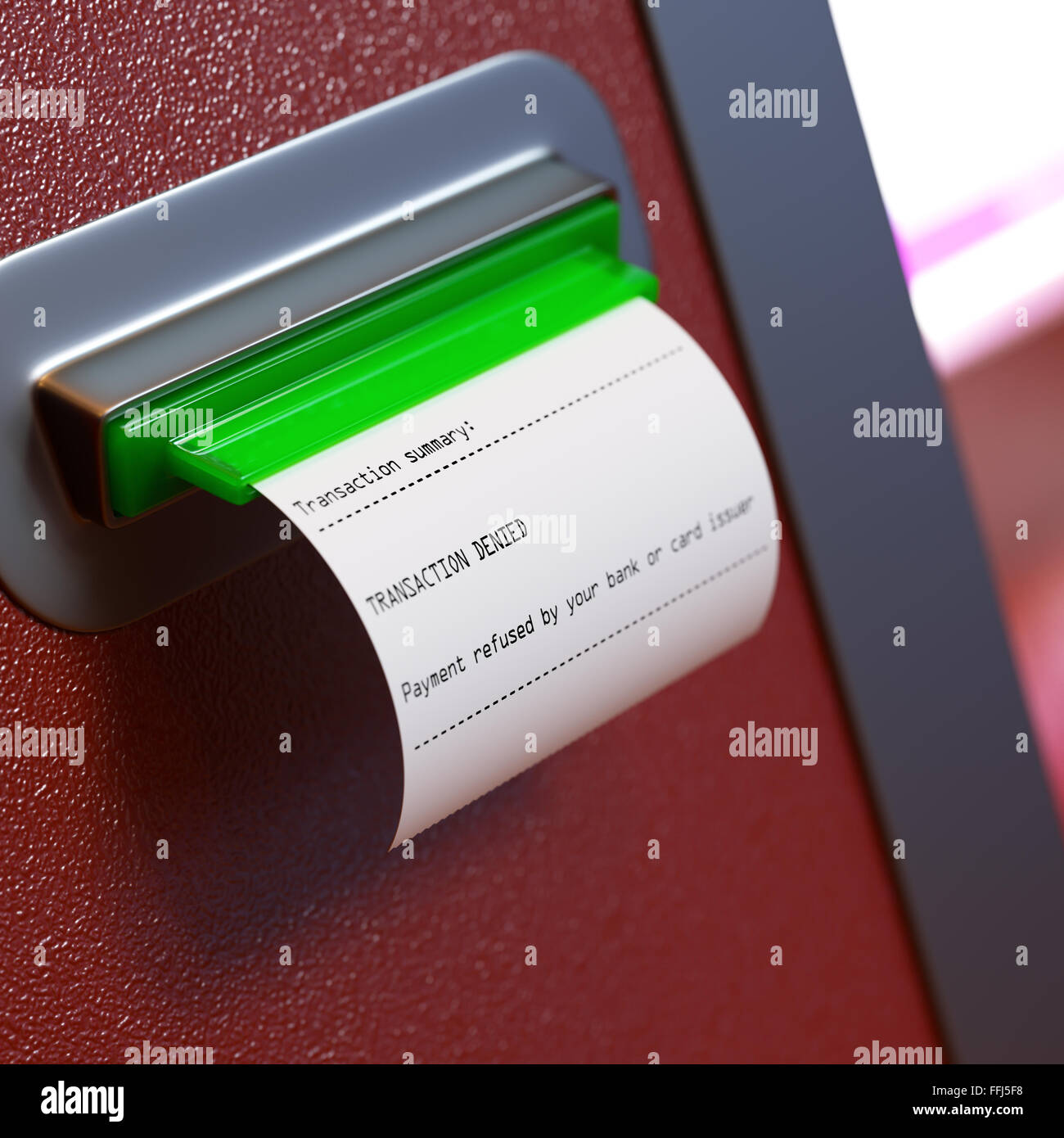 Transaction denied atm machine receipt Stock Photo - Alamy