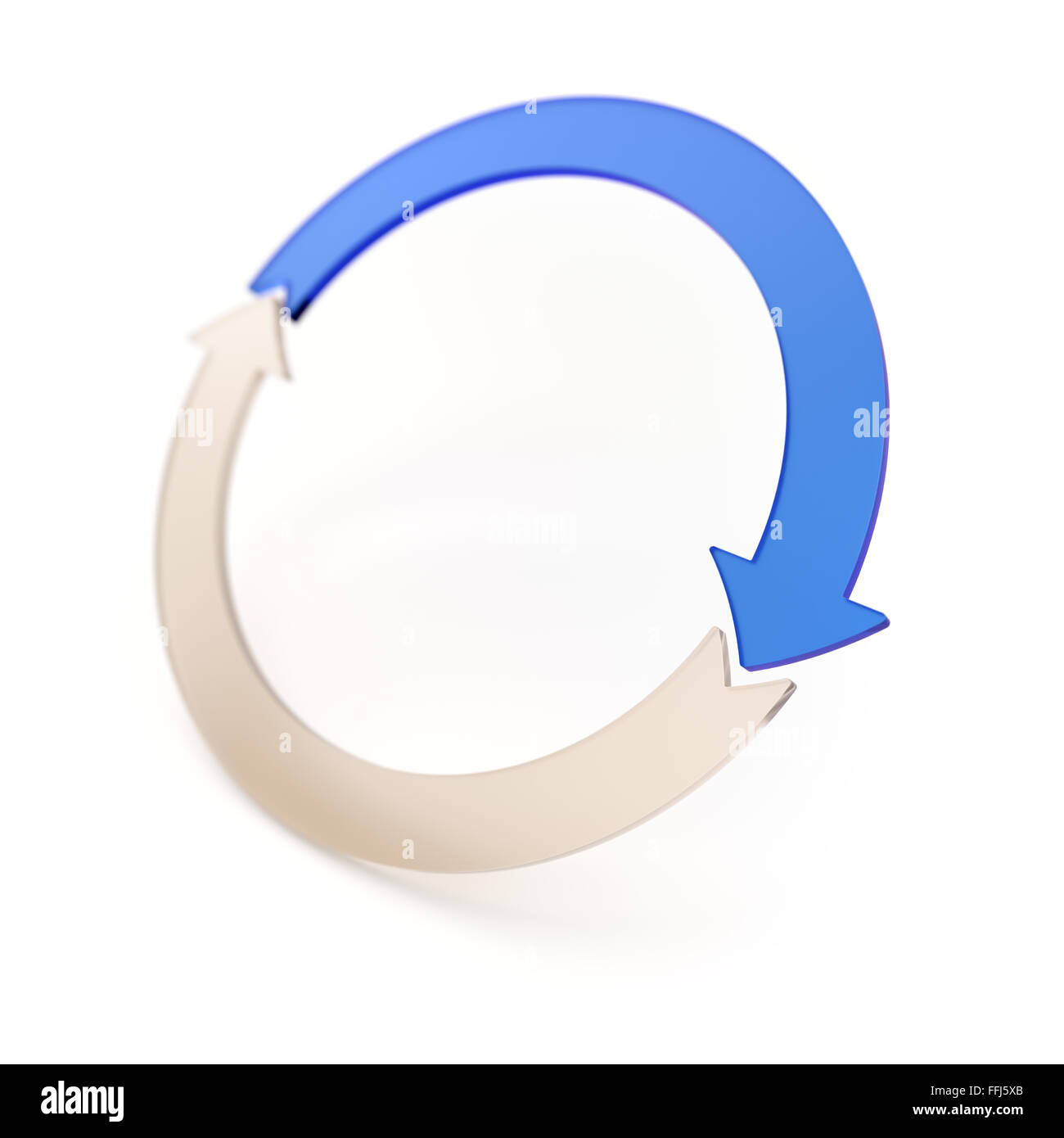 Circular flow arrows concept on white background with shallow DoF Stock ...
