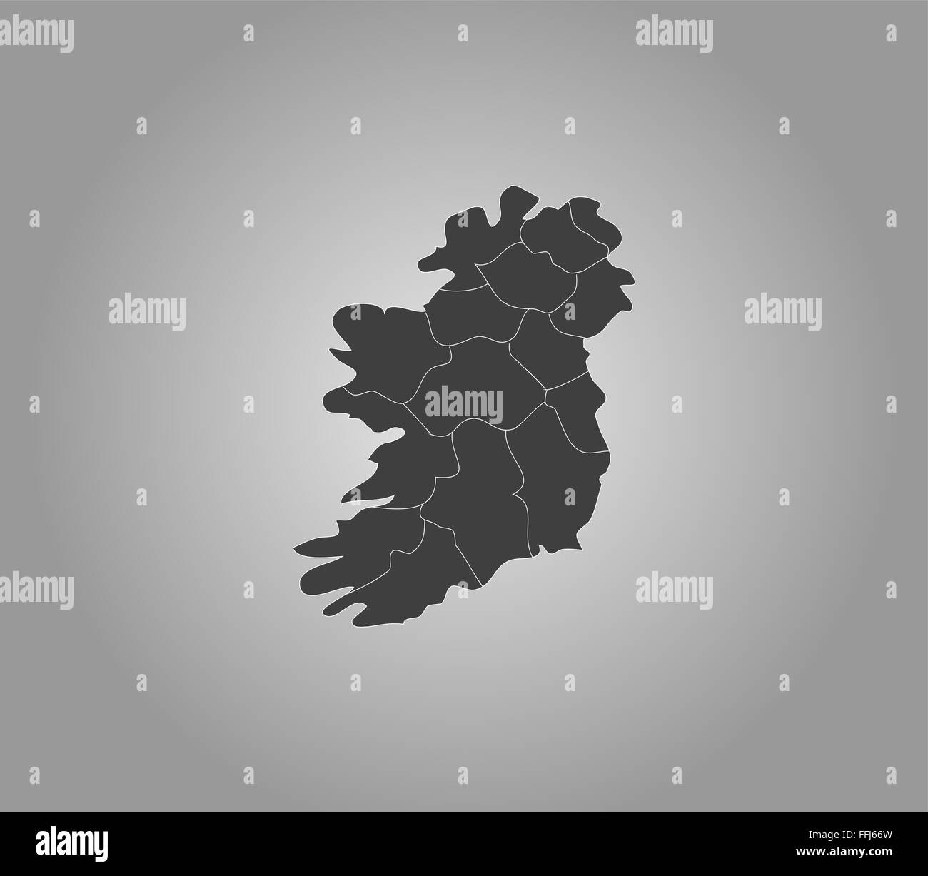 Ireland map with regions Stock Photo - Alamy