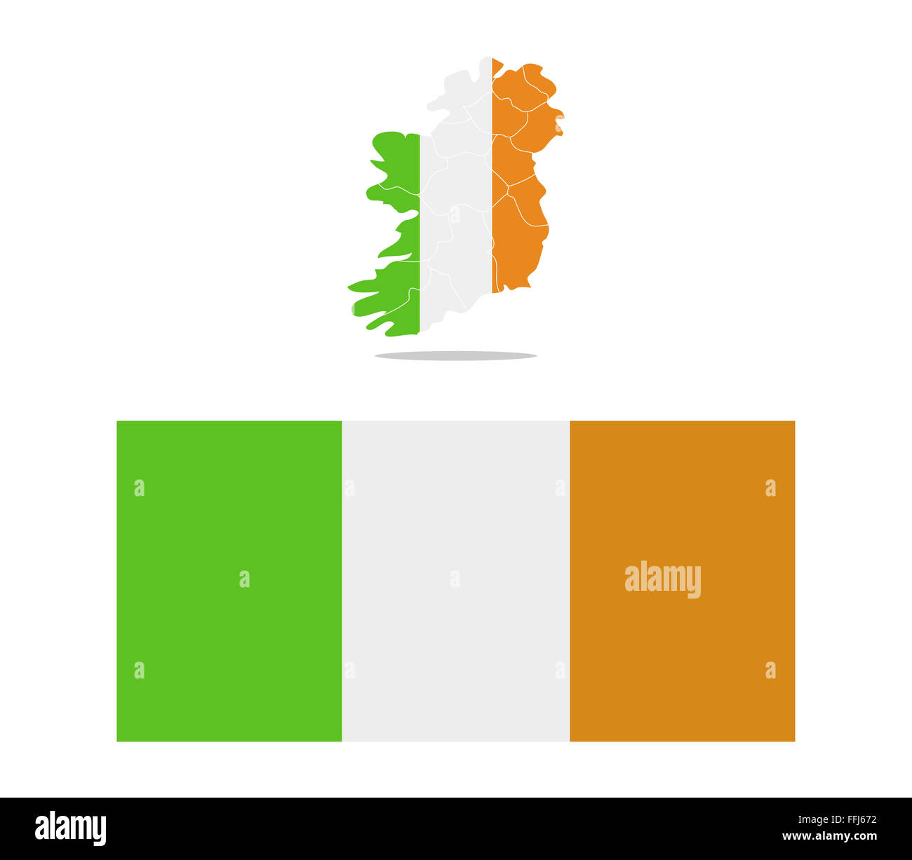 Ireland map with regions Stock Photo - Alamy