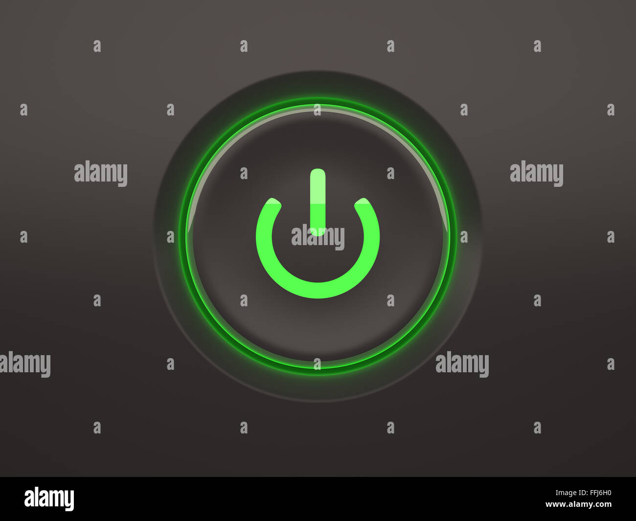 Illuminated On - Off button close up Stock Photo - Alamy