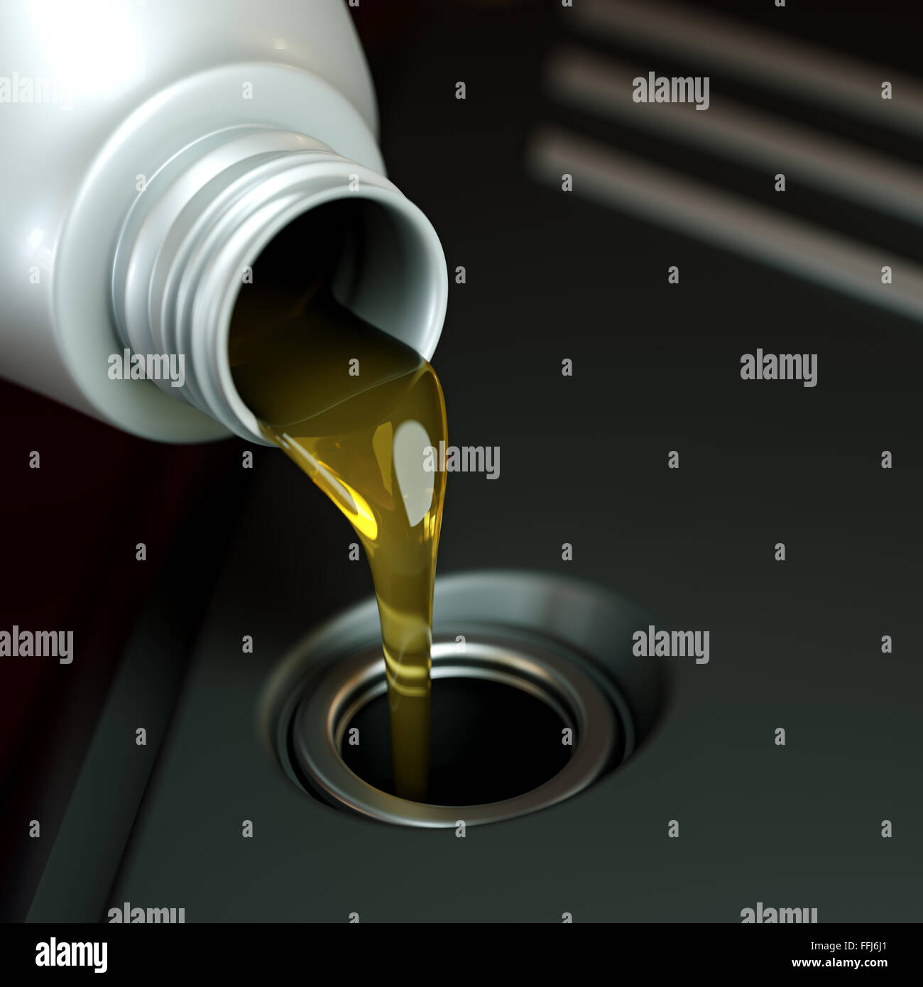 Motor oil change close up Stock Photo - Alamy