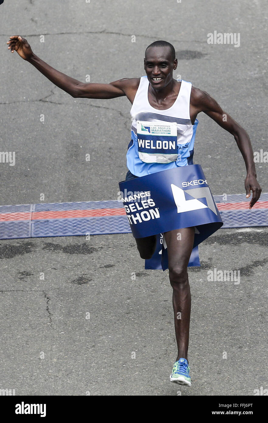 Los Angeles, California, USA. 14th Feb, 2016. Weldon Kirui of Kenya ...