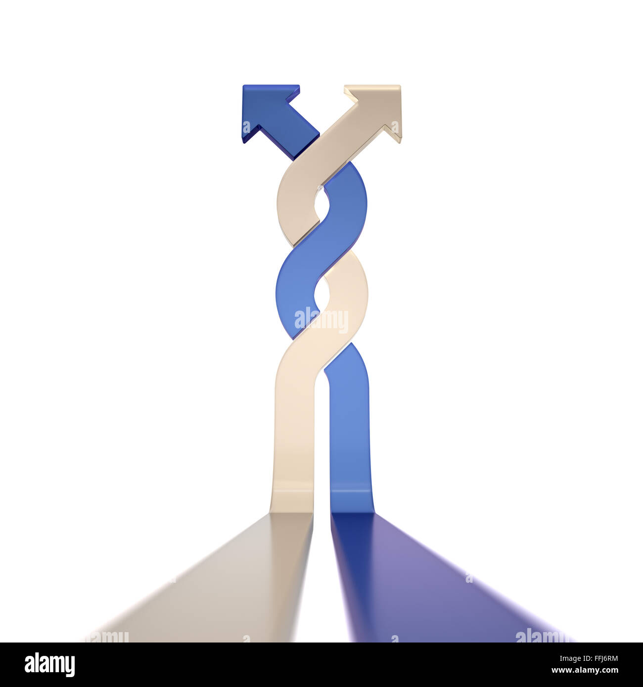 Twisted arrows concept isolated on white Stock Photo - Alamy