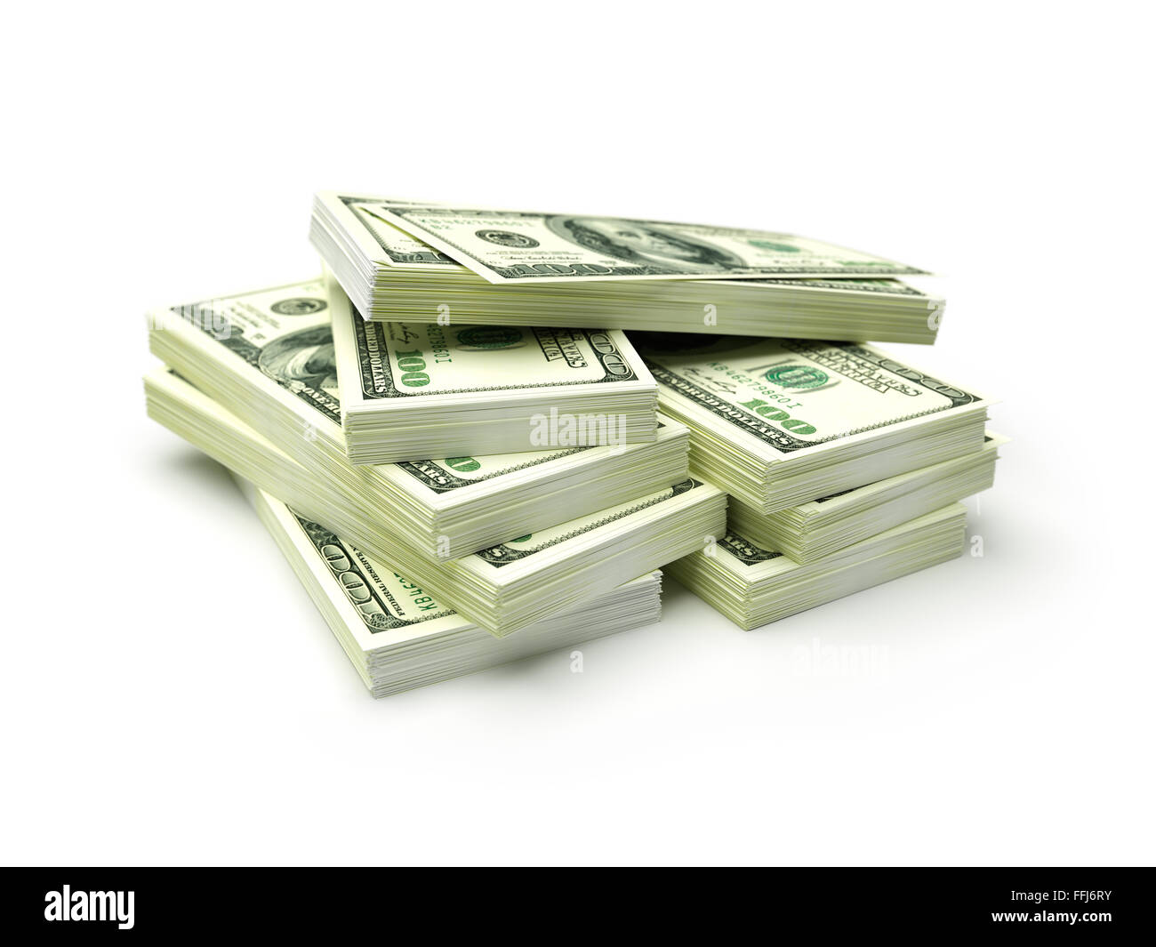 Stack of $100 bills isolated on white Stock Photo - Alamy