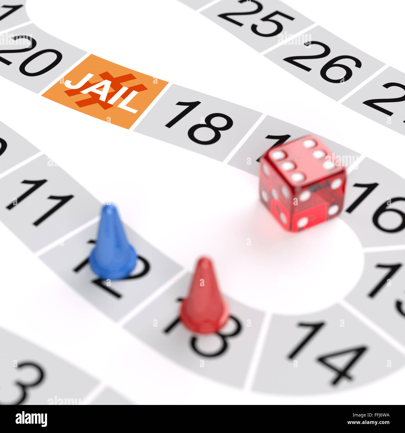 "Jail" field in abstract board game Stock Photo - Alamy