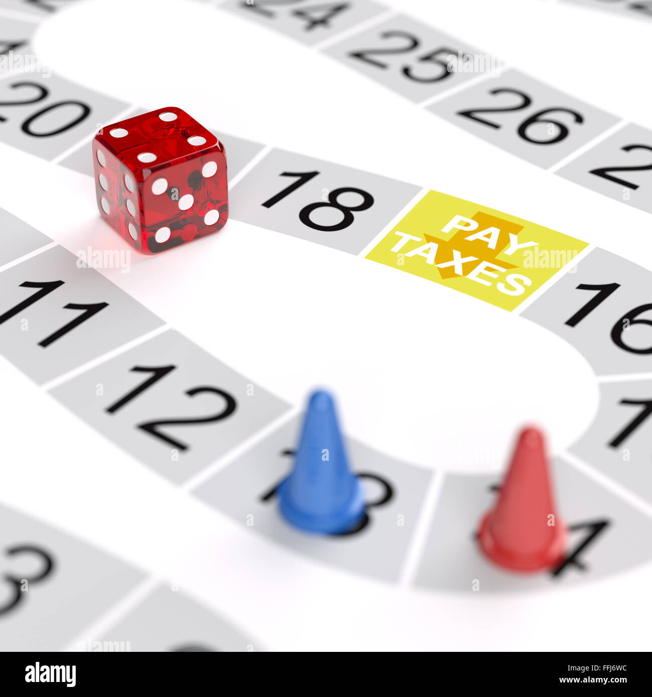 "Pay Taxes" field in abstract board game Stock Photo - Alamy