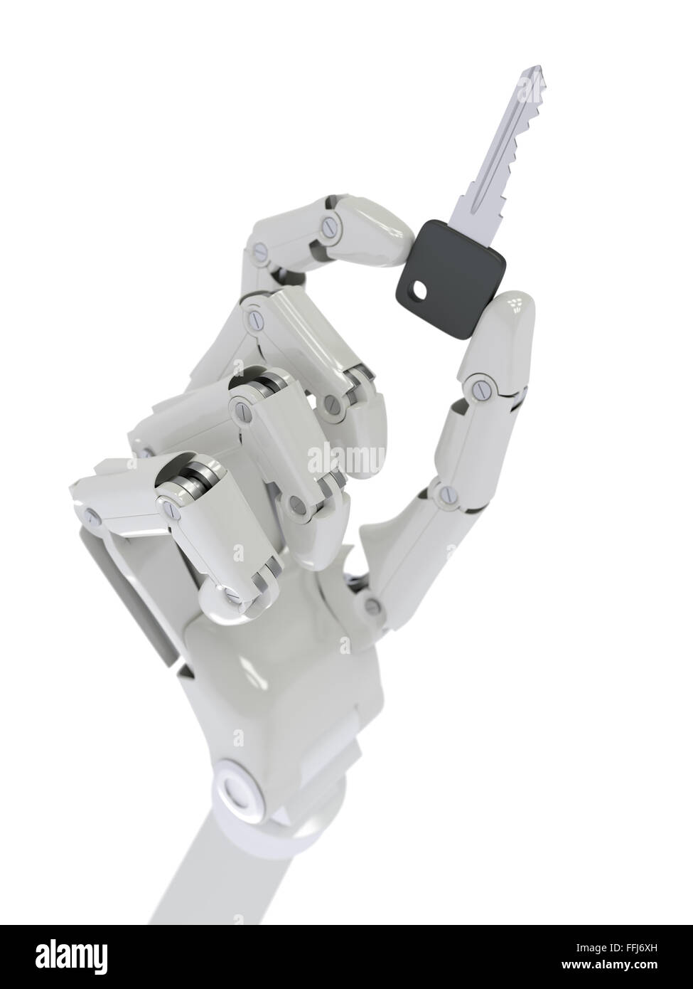 Robotic hand holding keys Cut Out Stock Images & Pictures - Alamy