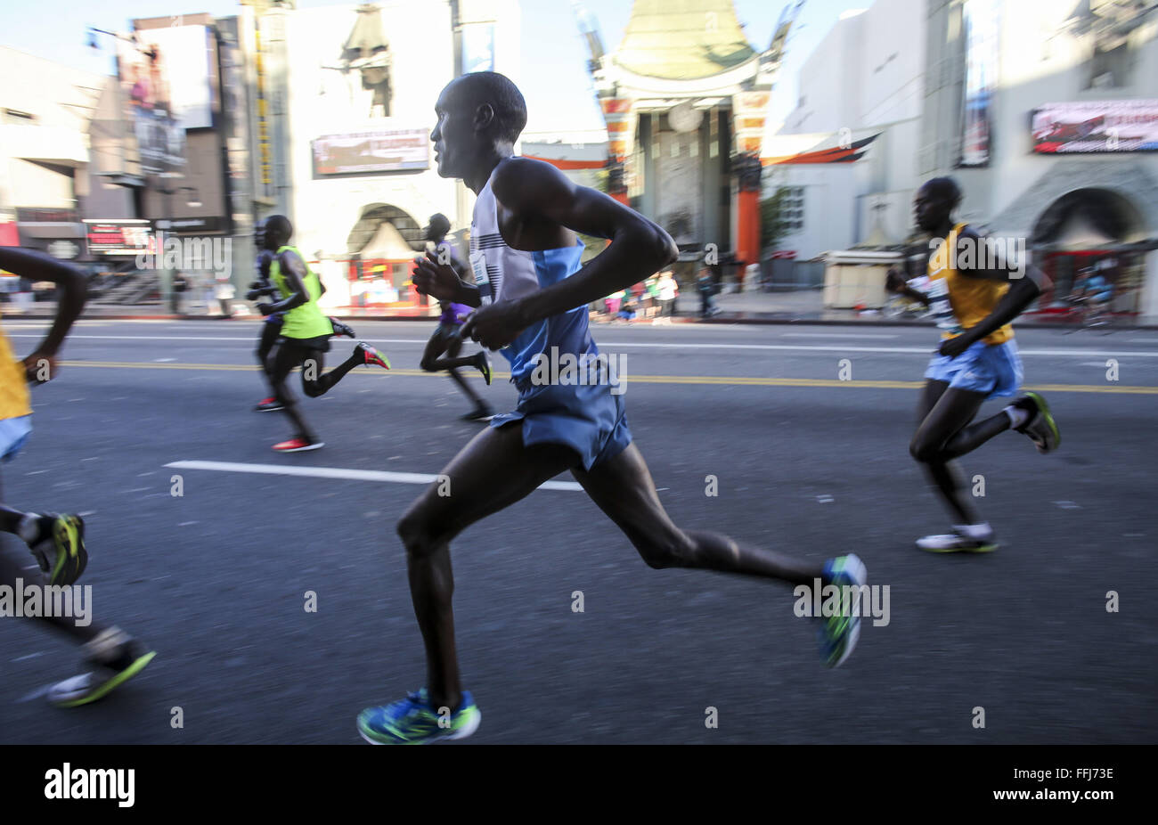 Los Angeles, California, USA. 14th Feb, 2016. Elite Runners make their ...