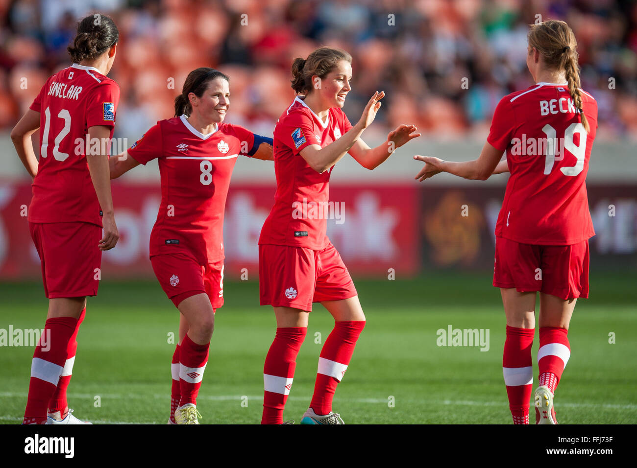 Houston, TX, USA. 14th Feb, 2016. Canada midfielder Jessie Fleming (17 ...