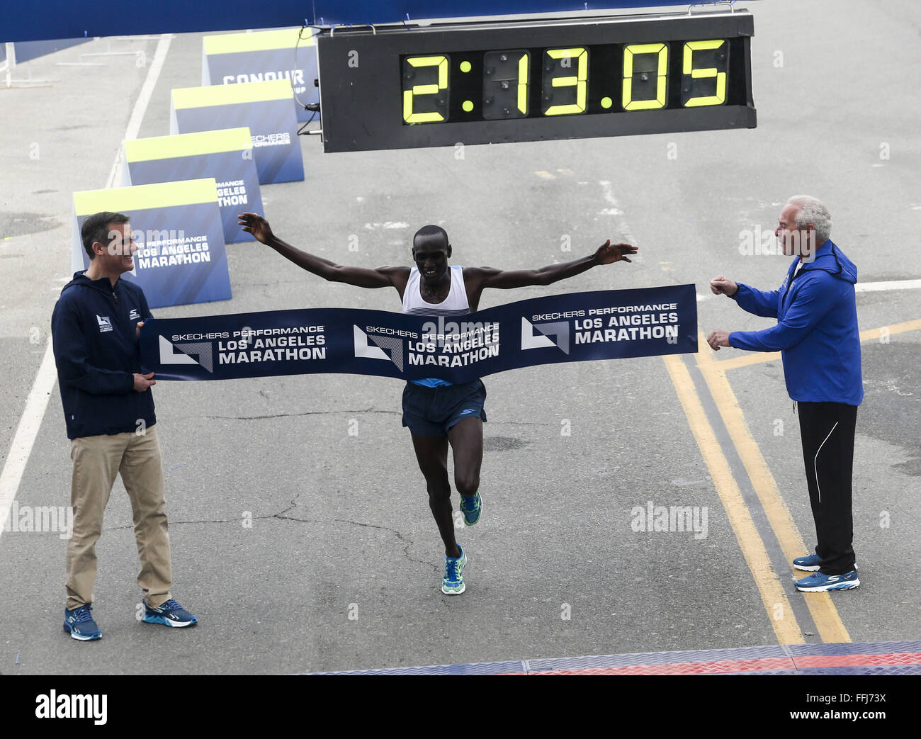 Los Angeles, California, USA. 14th Feb, 2016. Weldon Kirui of Kenya ...
