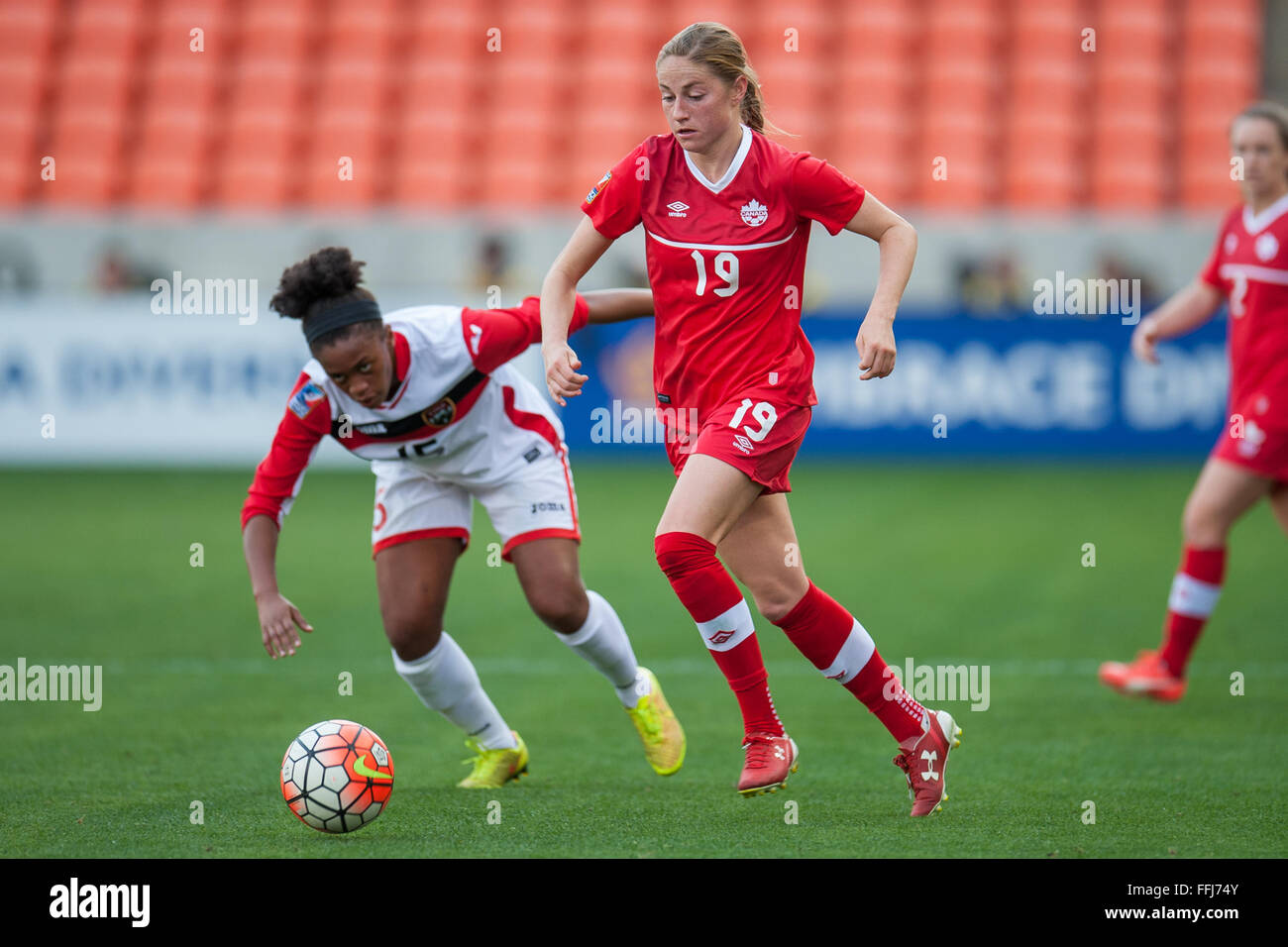Houston, TX, USA. 14th Feb, 2016. Canada forward Janine Beckie (19 ...