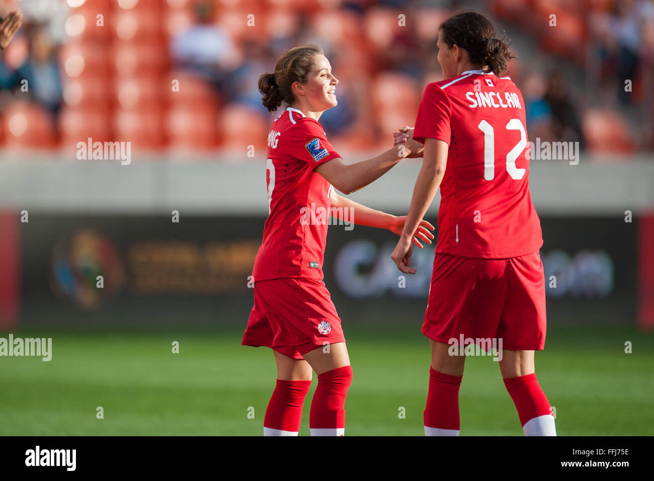 Houston, TX, USA. 14th Feb, 2016. Canada midfielder Jessie Fleming (17 ...