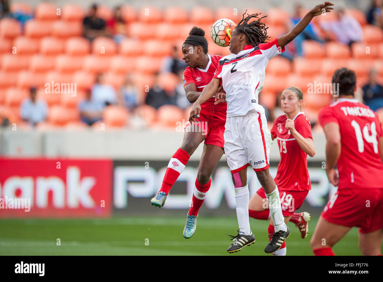 Houston, TX, USA. 14th Feb, 2016. Canada forward Deanne Rose (6) and ...