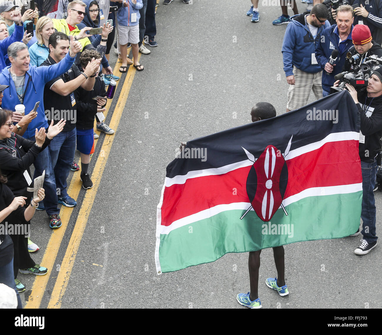 Los Angeles, California, USA. 14th Feb, 2016. Weldon Kirui of Kenya ...