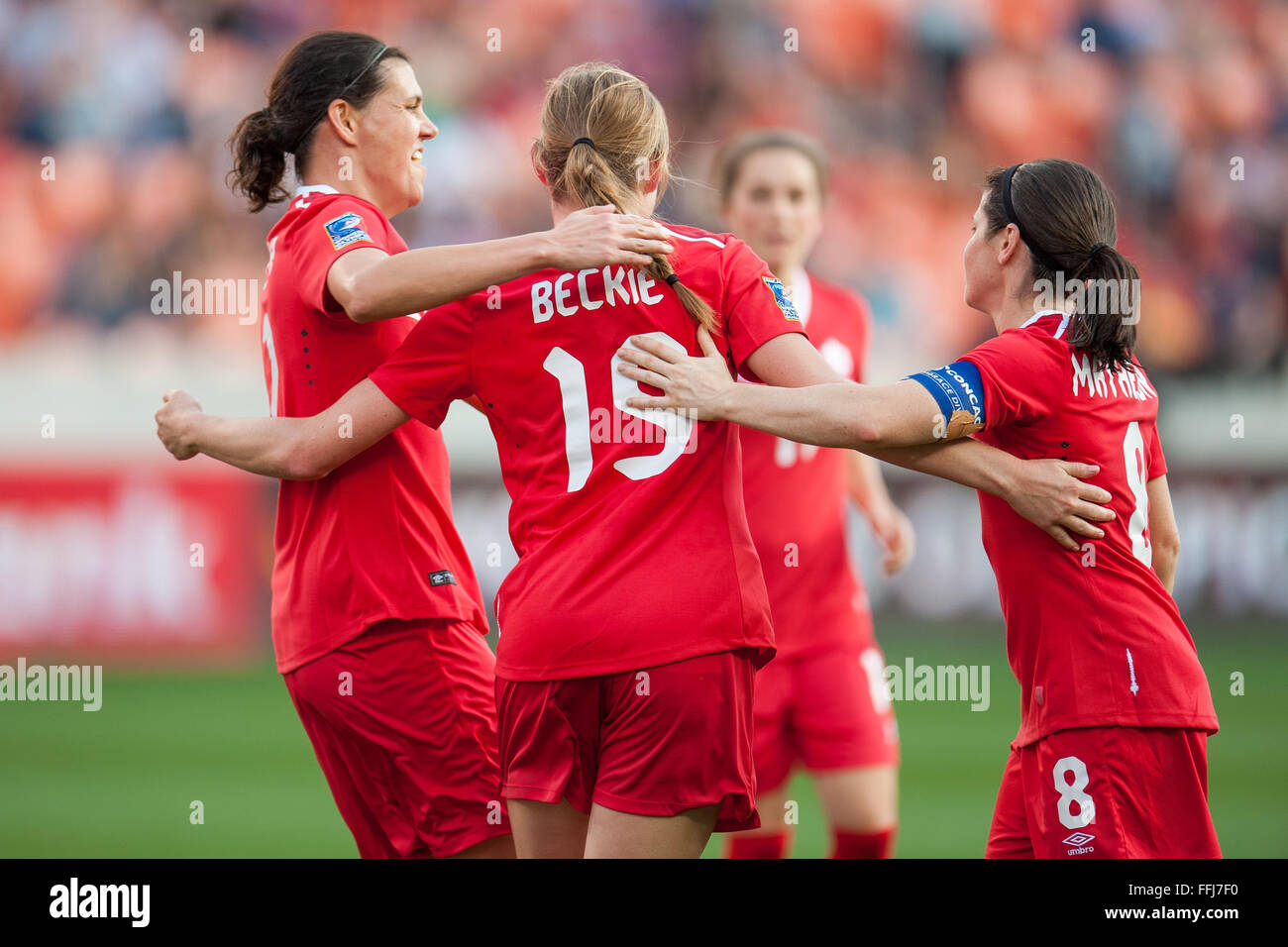 Houston, TX, USA. 14th Feb, 2016. Canada forward Janine Beckie (19 ...