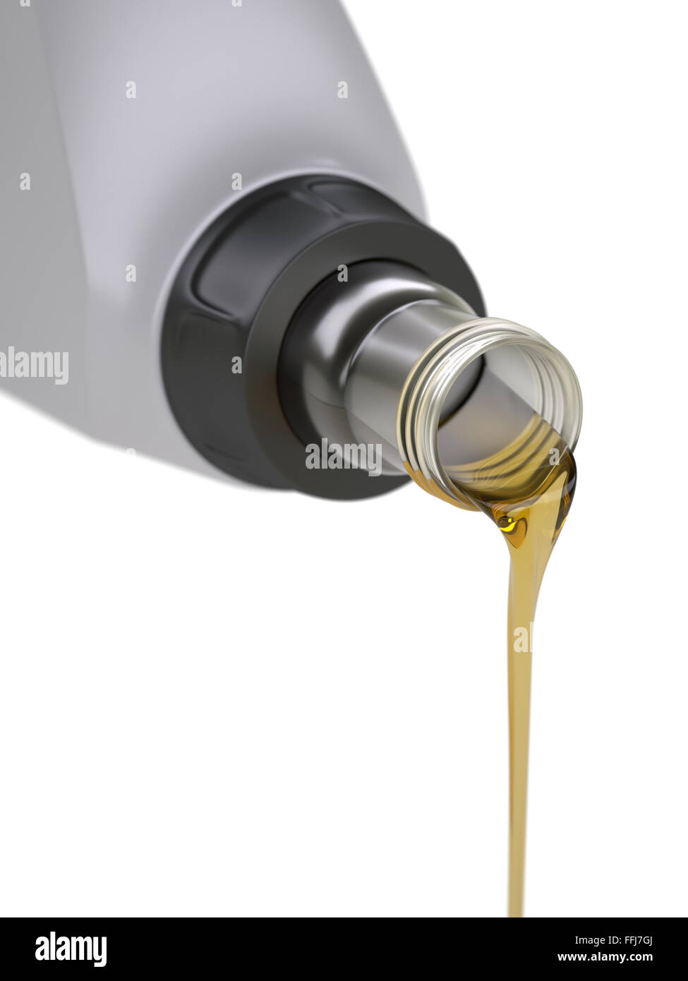 Pouring engine oil on white background Stock Photo - Alamy