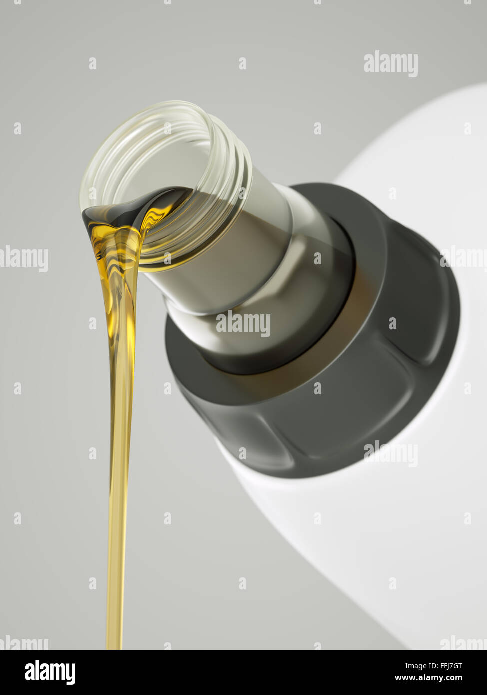 Pouring engine oil on grey background Stock Photo - Alamy