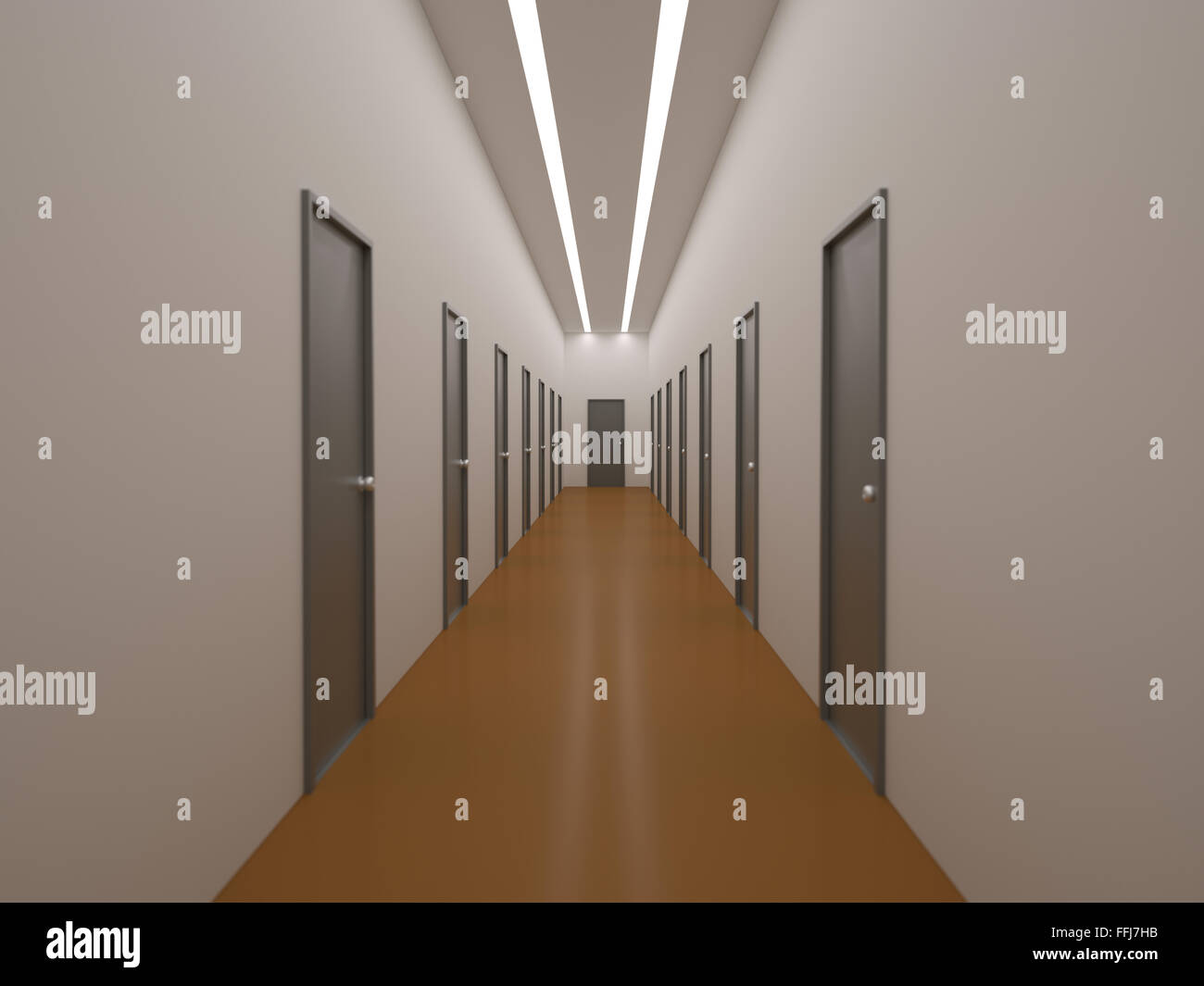 Office corridor with closed doors Stock Photo - Alamy
