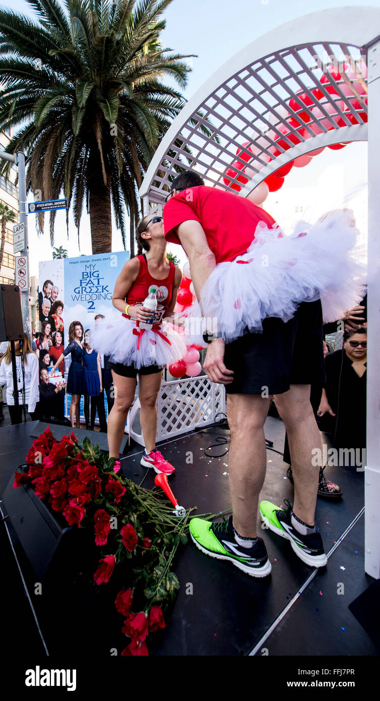 Hollywood, California, USA. 14th Feb, 2016. BARBARA DANNENBERG and NEAL ...