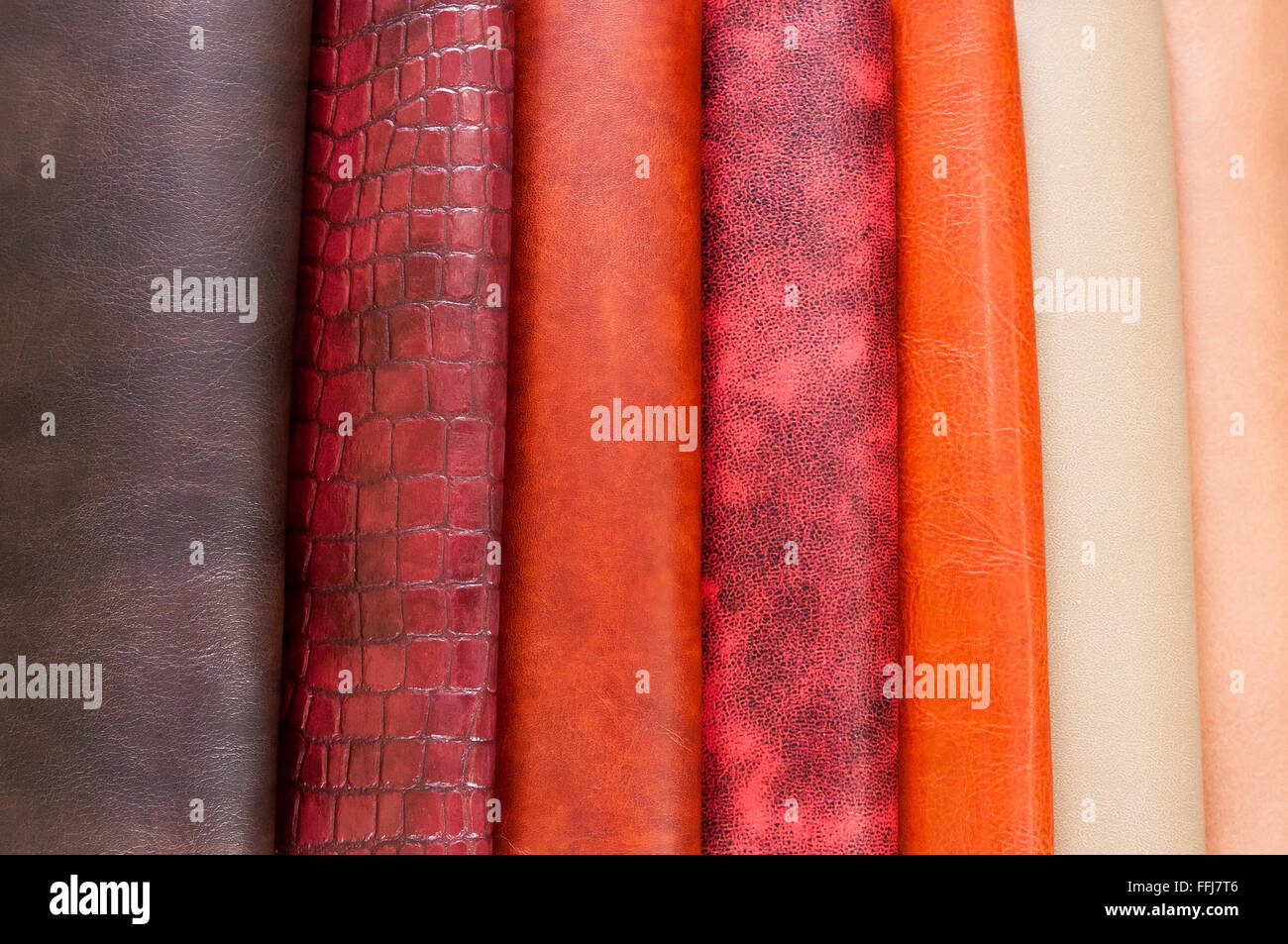 Set of colorful leather materials for abstract background Stock Photo ...