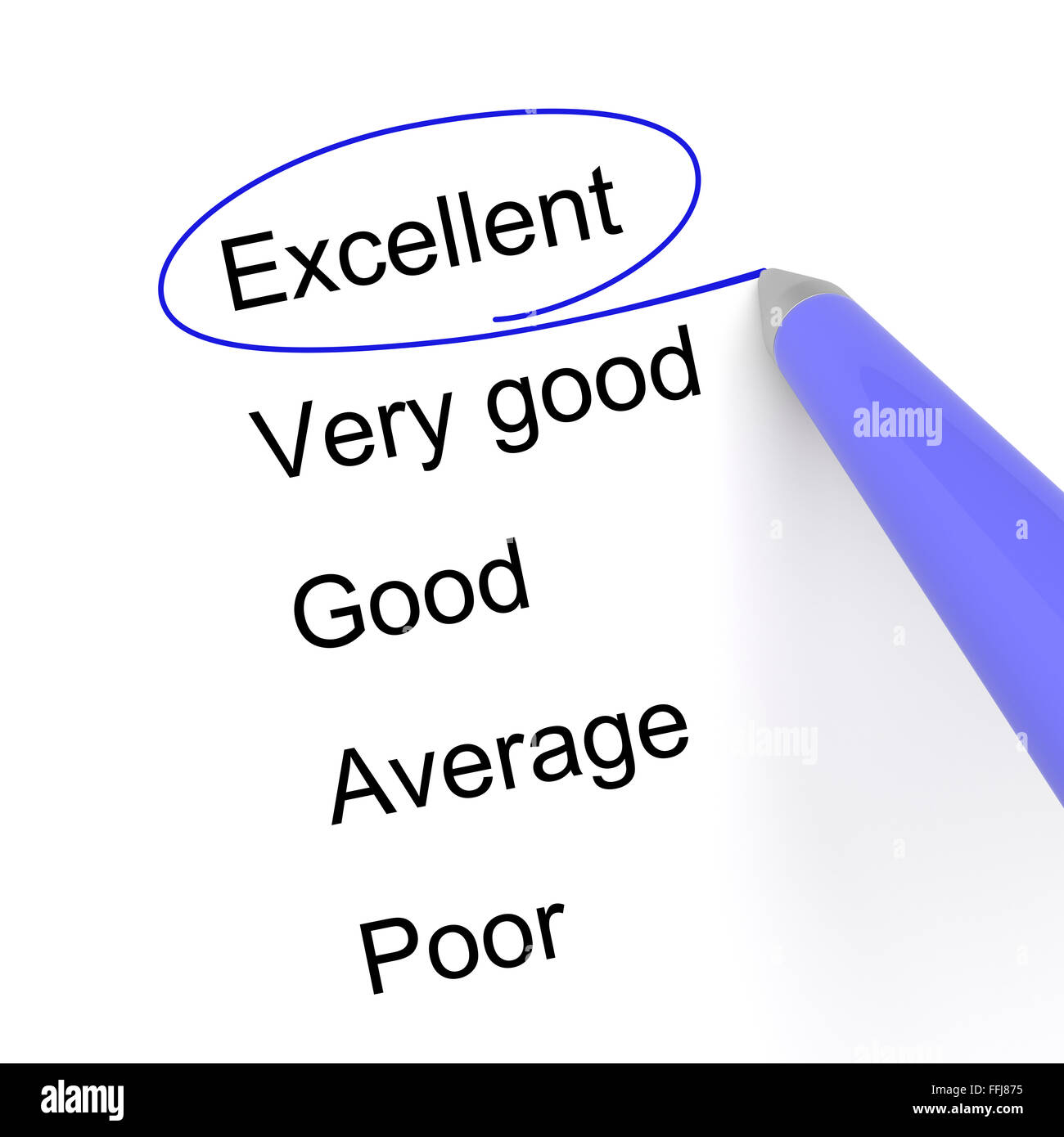 Feedback form with excellent score Stock Photo - Alamy