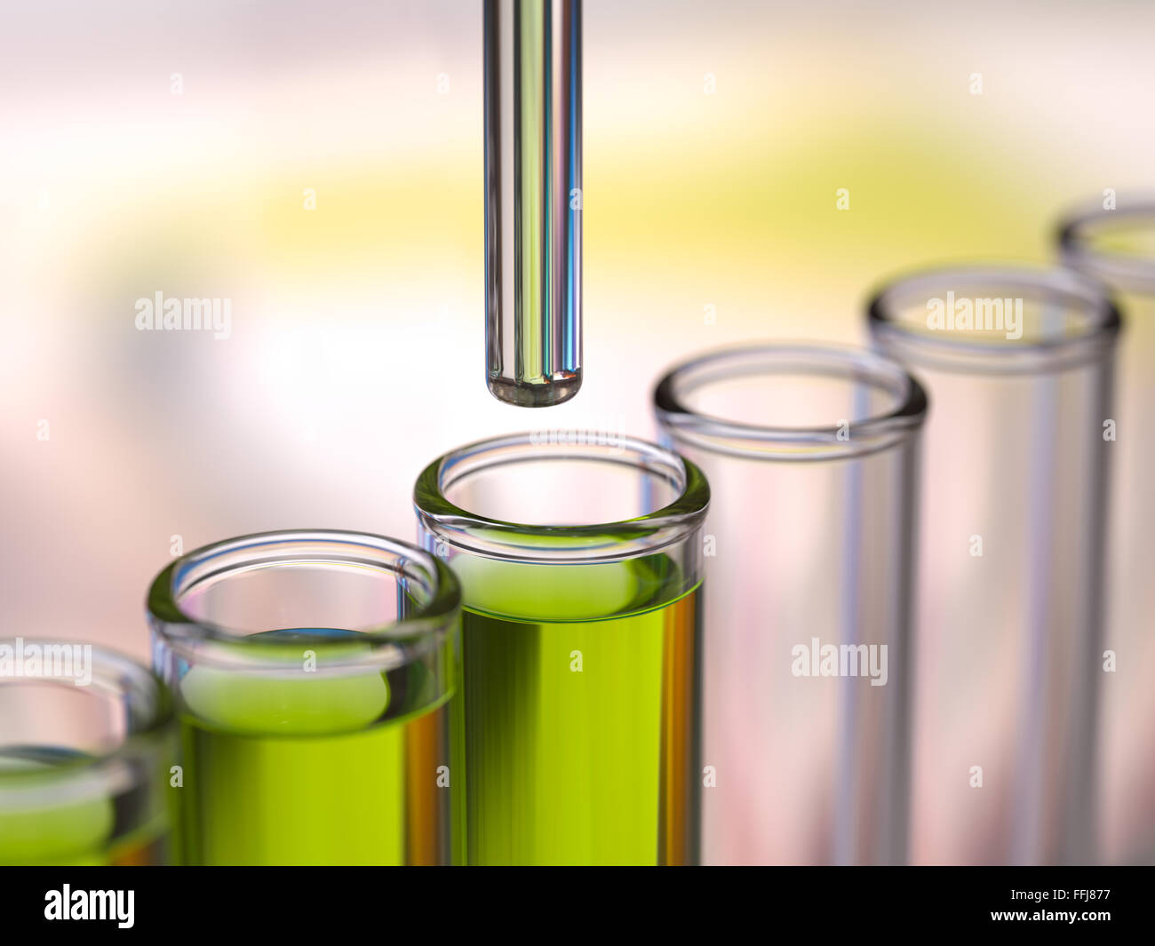 Dispensing fluid into test tubes Stock Photo - Alamy
