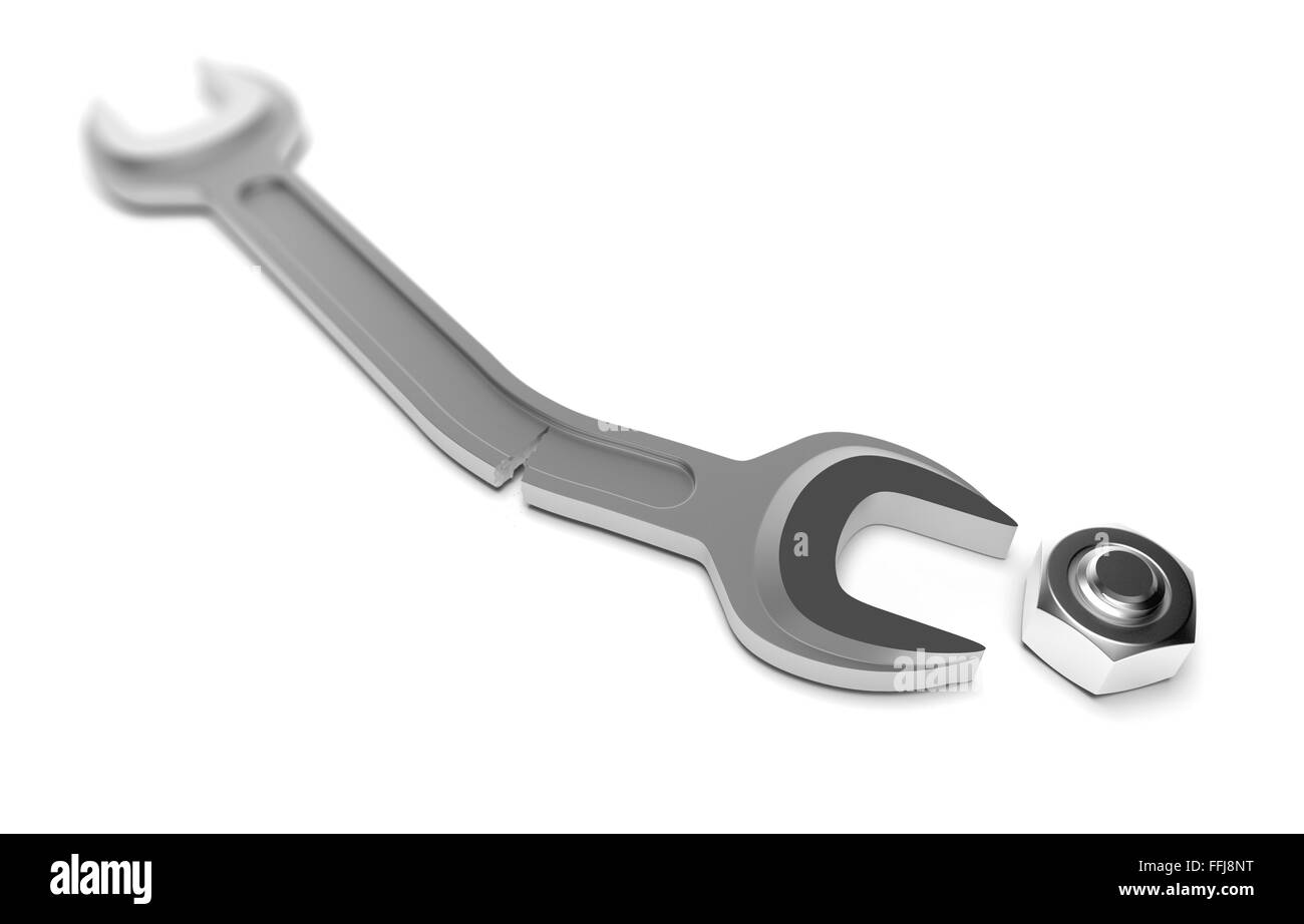 Broken spanner isolated on white Stock Photo - Alamy