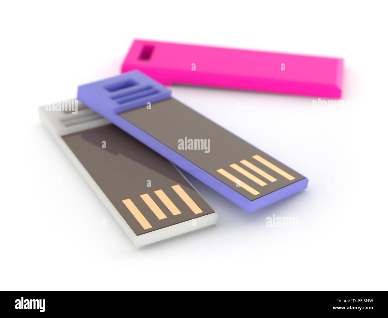 Slim USB flash drives isolated on white Stock Photo - Alamy