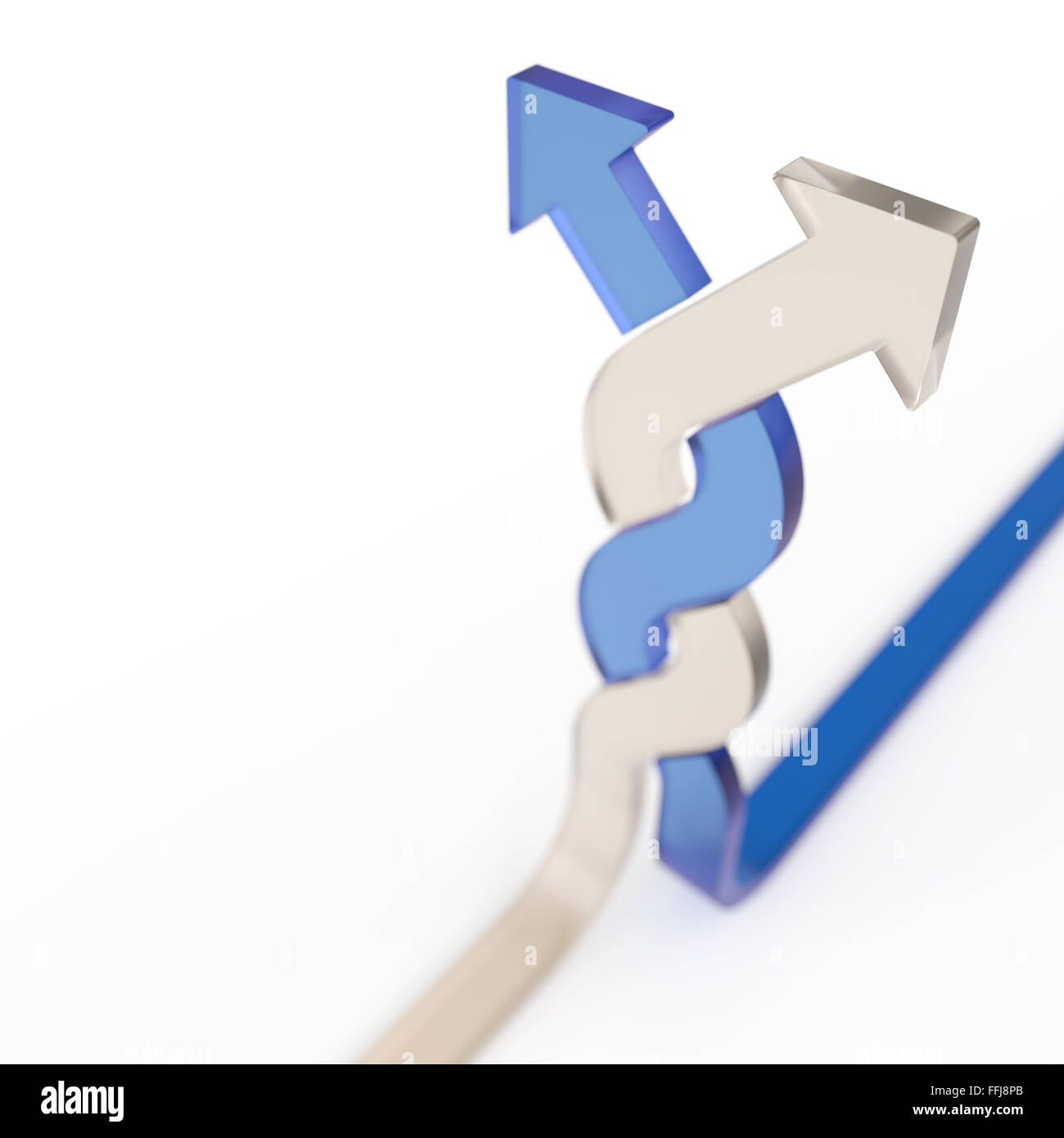 Transparent arrows concept on white background with DoF effect Stock ...