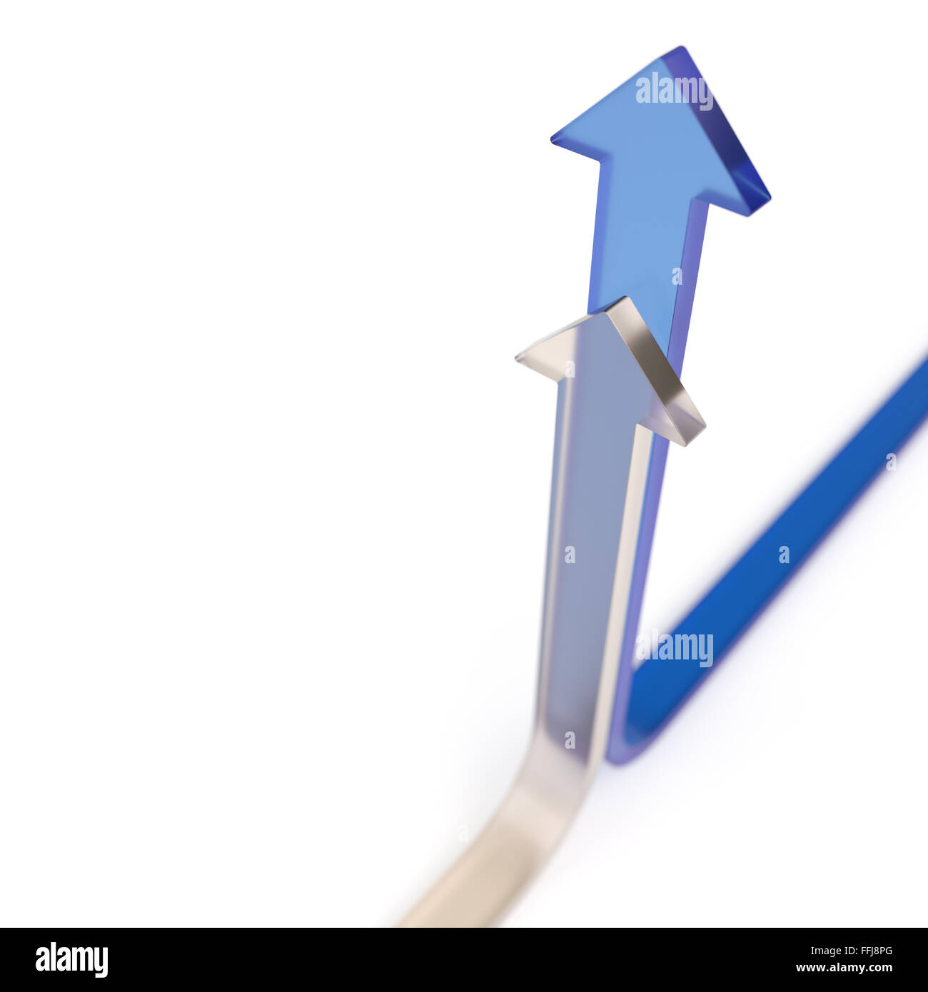 Transparent arrows concept on white background with DoF effect Stock ...
