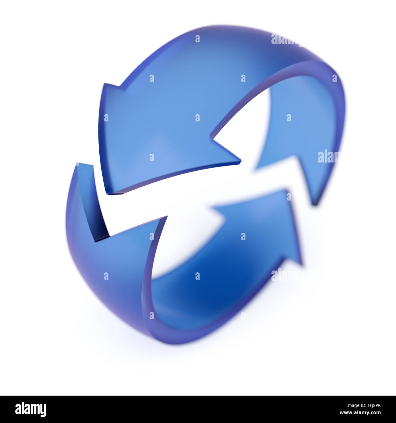 Circular flow arrows concept on white background with shallow DoF Stock ...