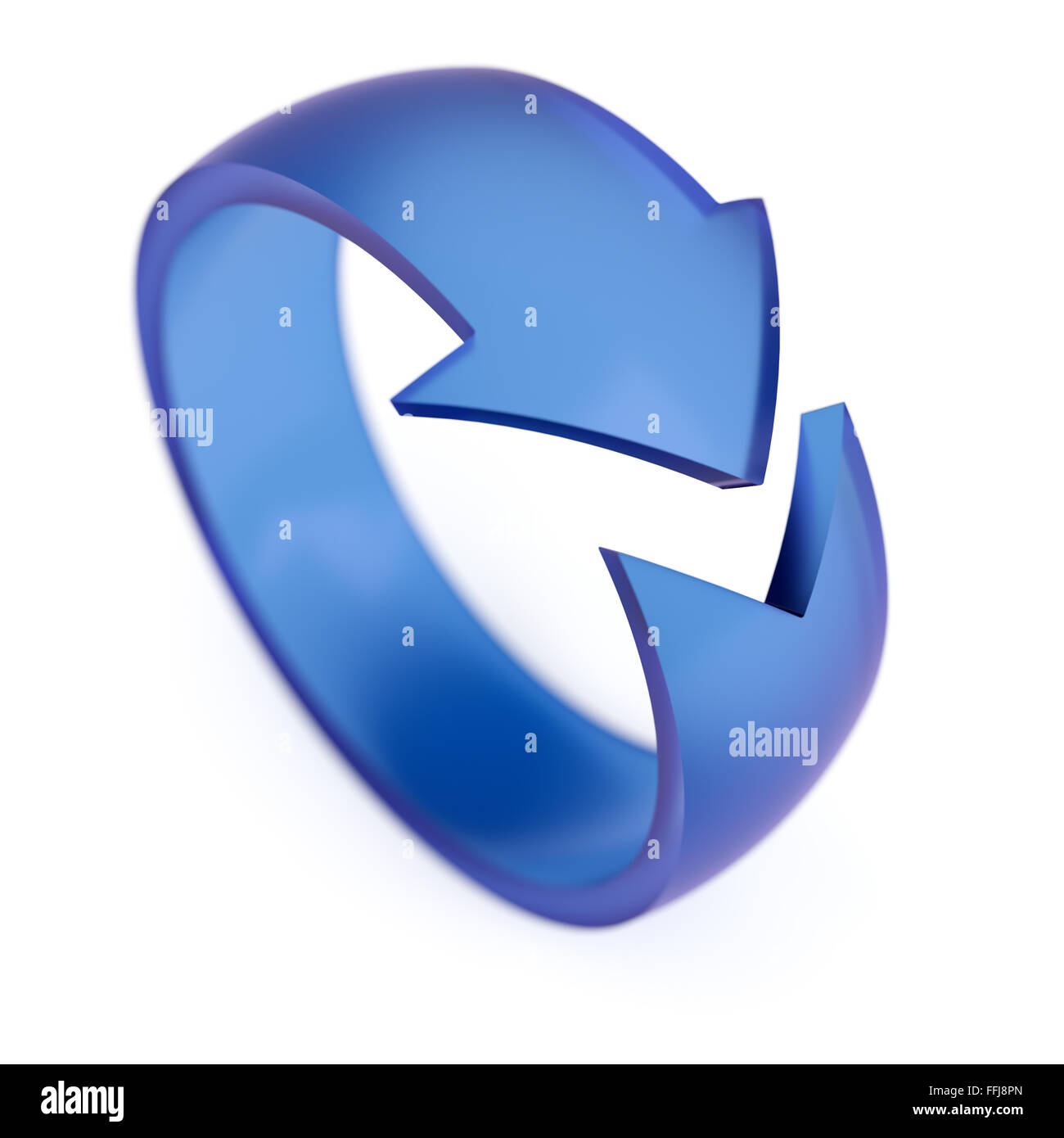 Circular flow arrows concept on white background with shallow DoF Stock ...