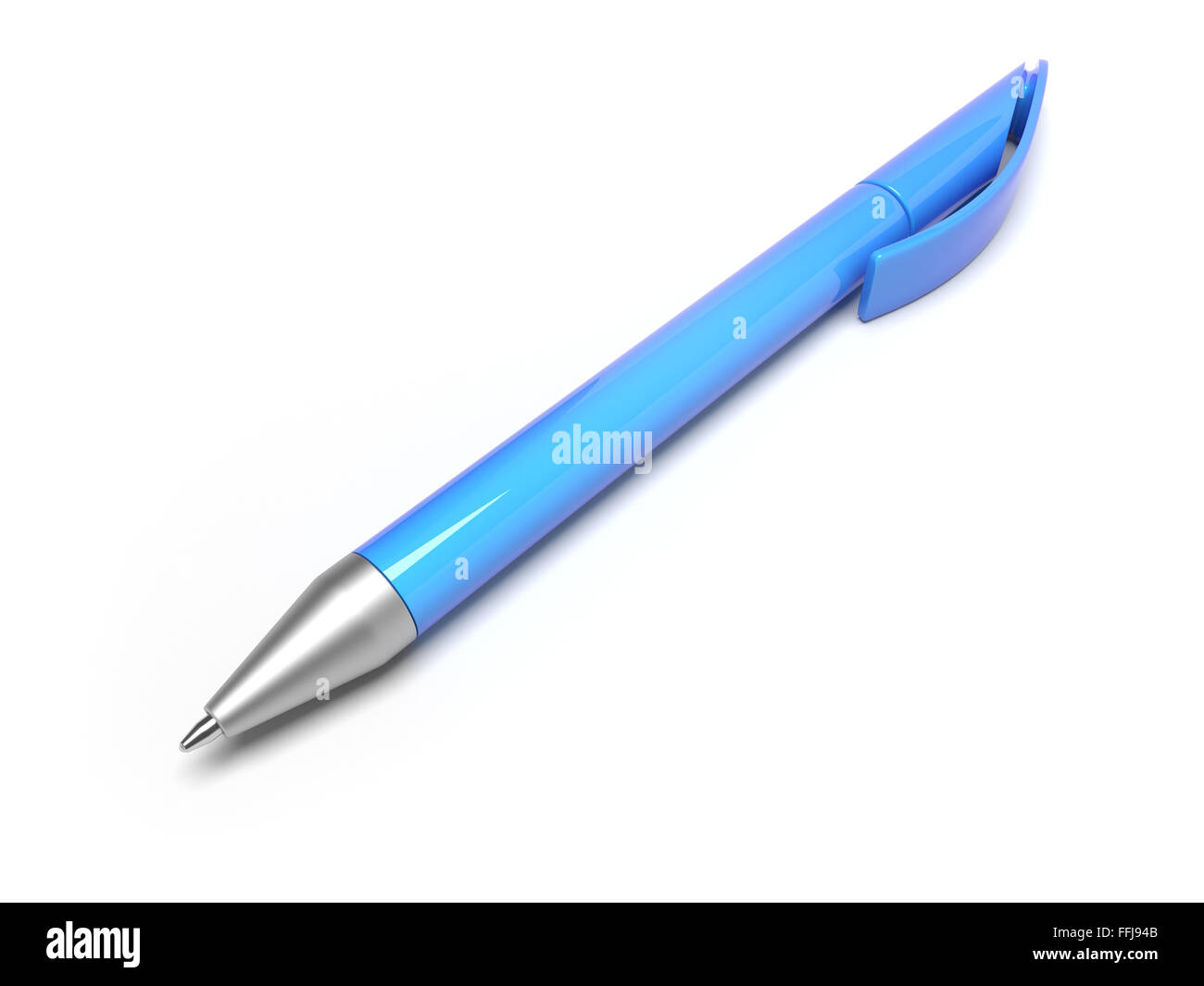 Blue ballpoint pen isolated on white Stock Photo - Alamy