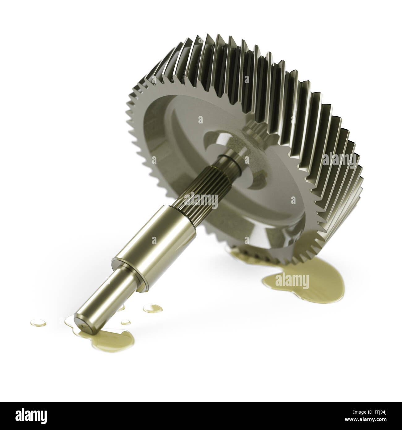 Oiled machine part with oil drops isolated on white background Stock ...