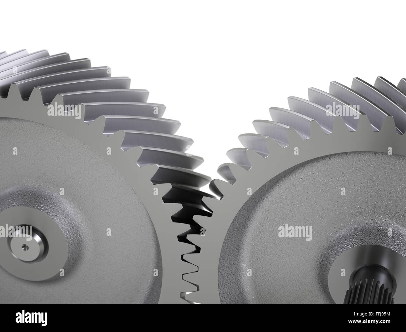 Two gears on white background Stock Photo - Alamy