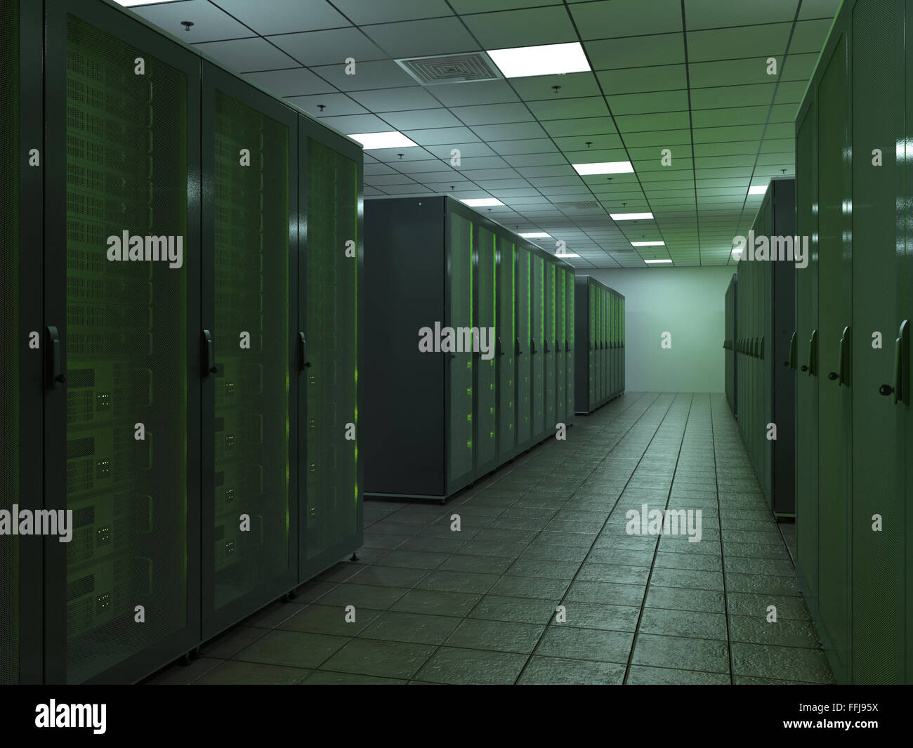 Network servers at the technical floor Stock Photo - Alamy