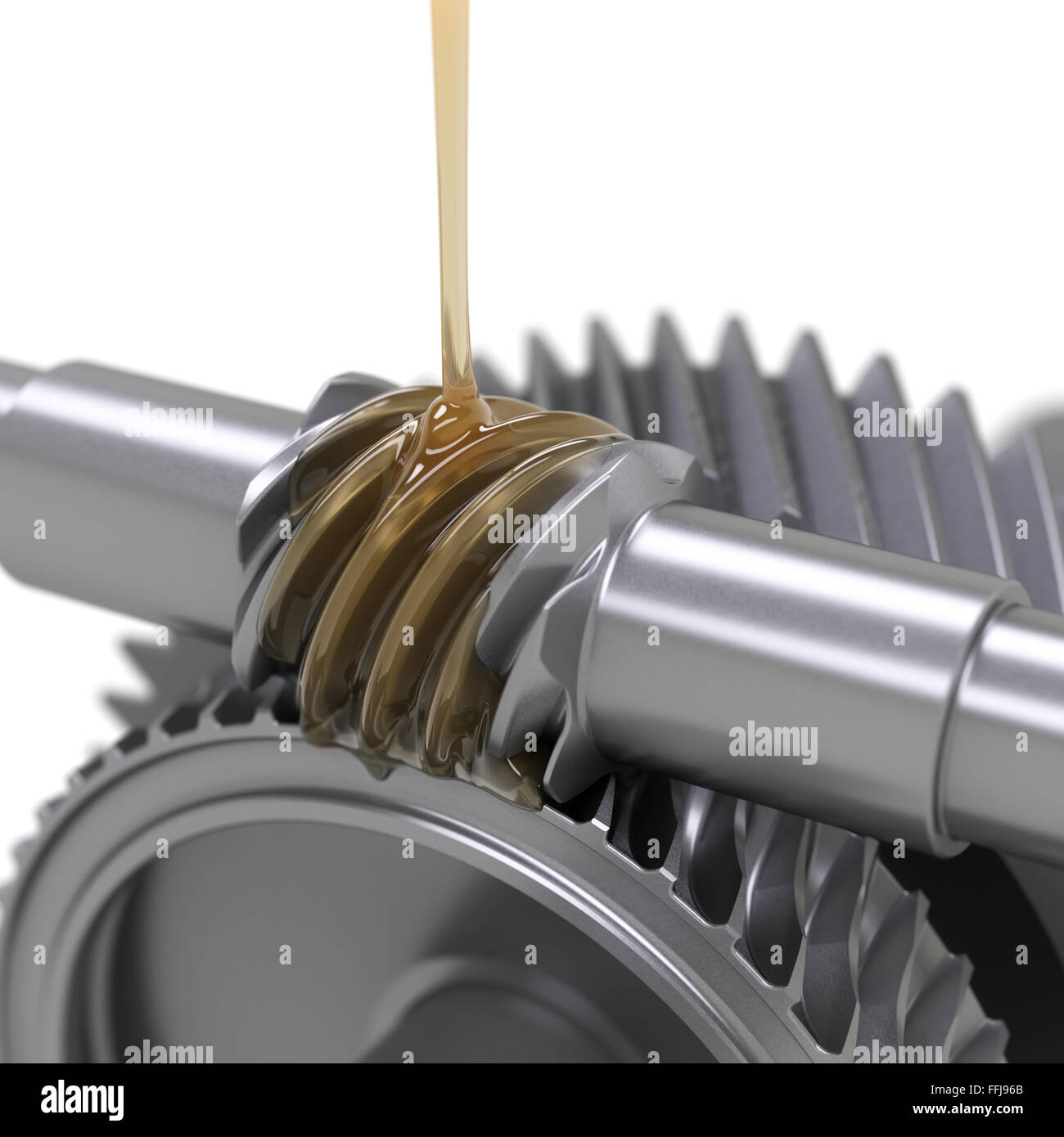 Oiling gears concept on white background Stock Photo - Alamy