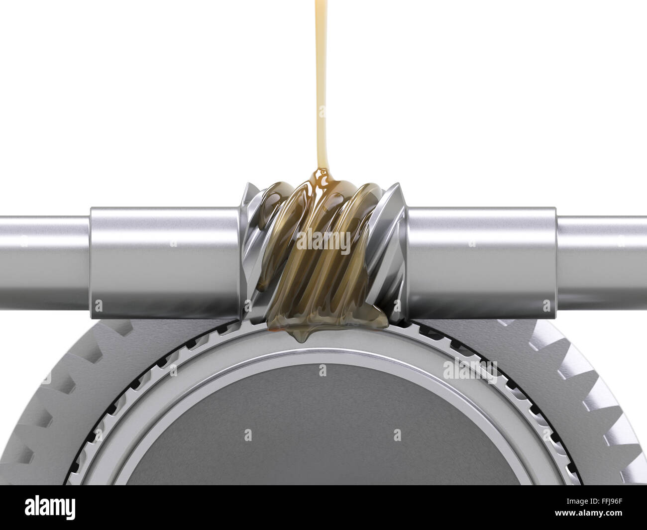 Oiling gears concept on white background Stock Photo - Alamy