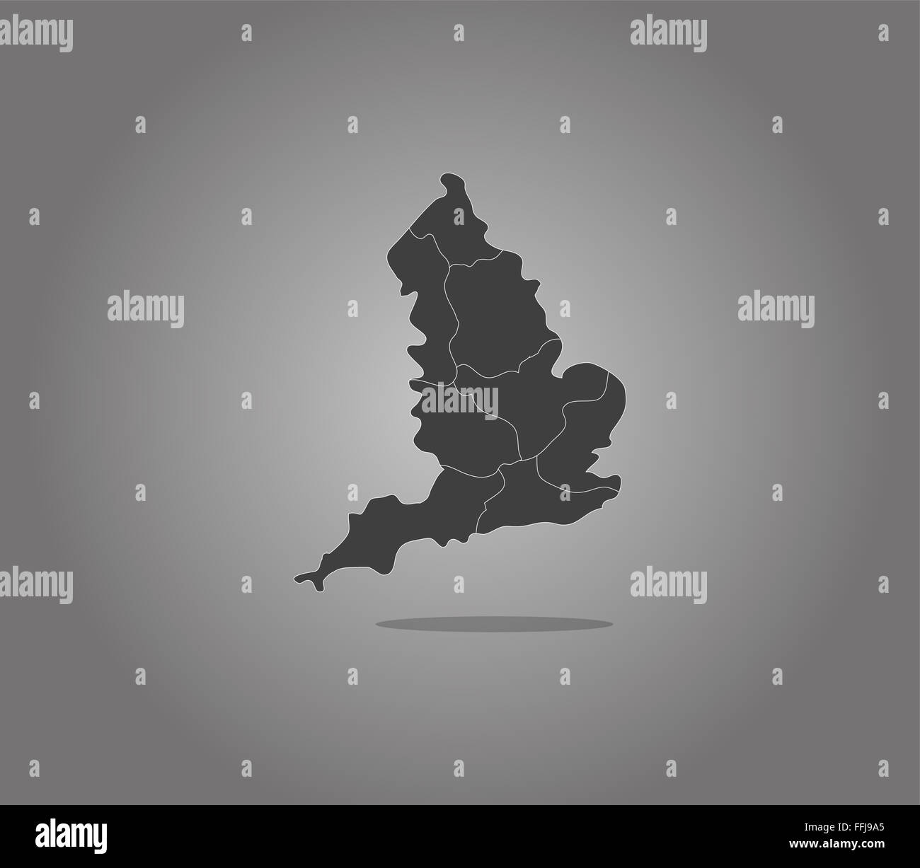 England map with regions Stock Photo - Alamy
