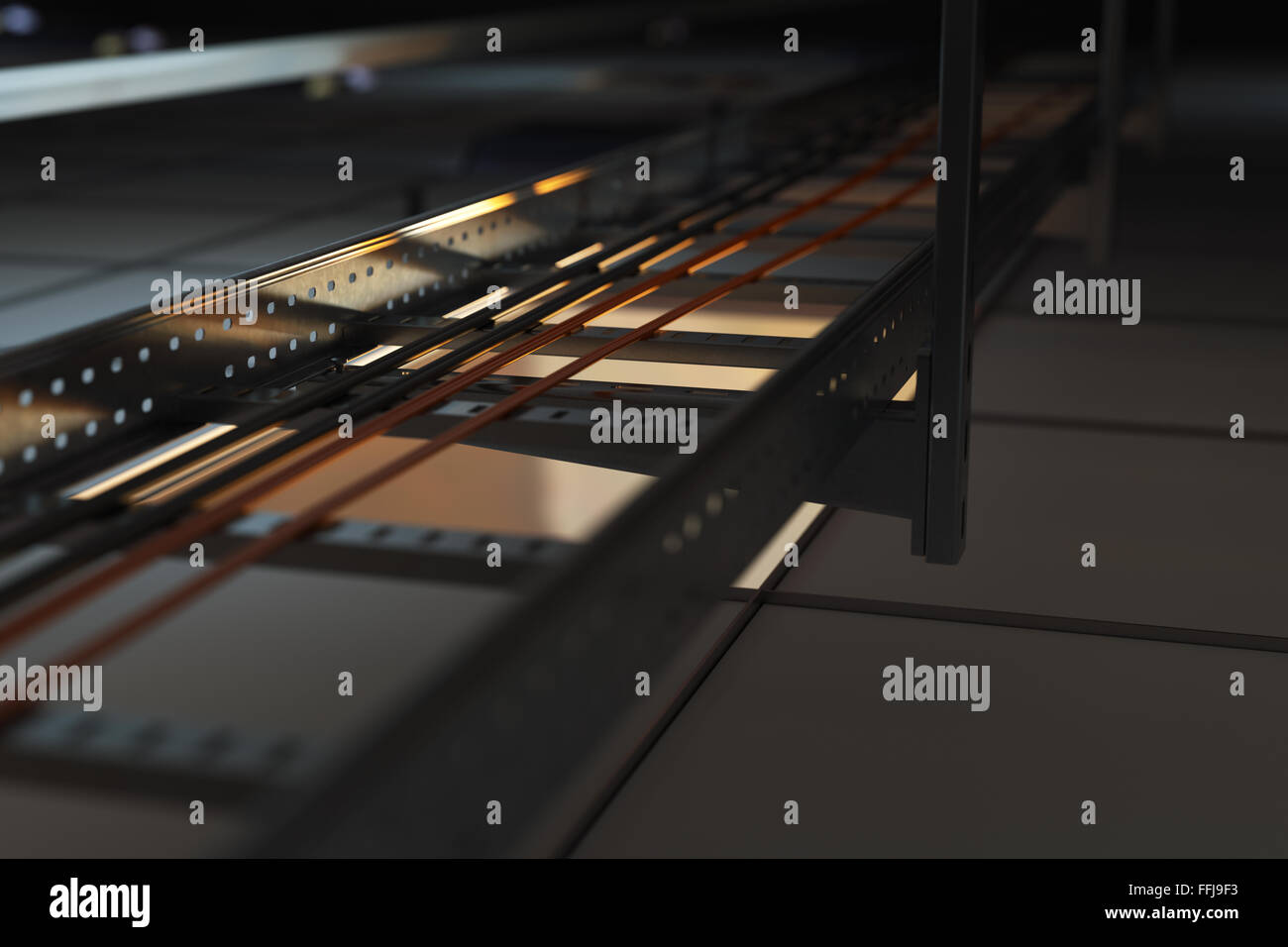 Ladder cable tray inside the ceiling space Stock Photo - Alamy