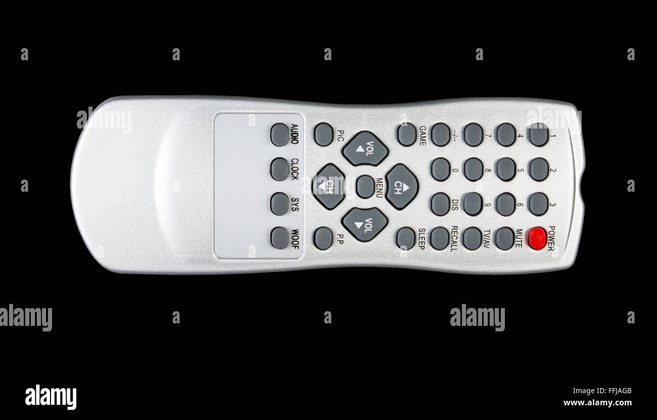 TV remote control isolated on black background Stock Photo - Alamy