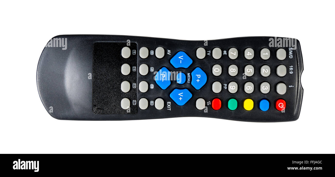 TV remote control isolated on white background Stock Photo - Alamy