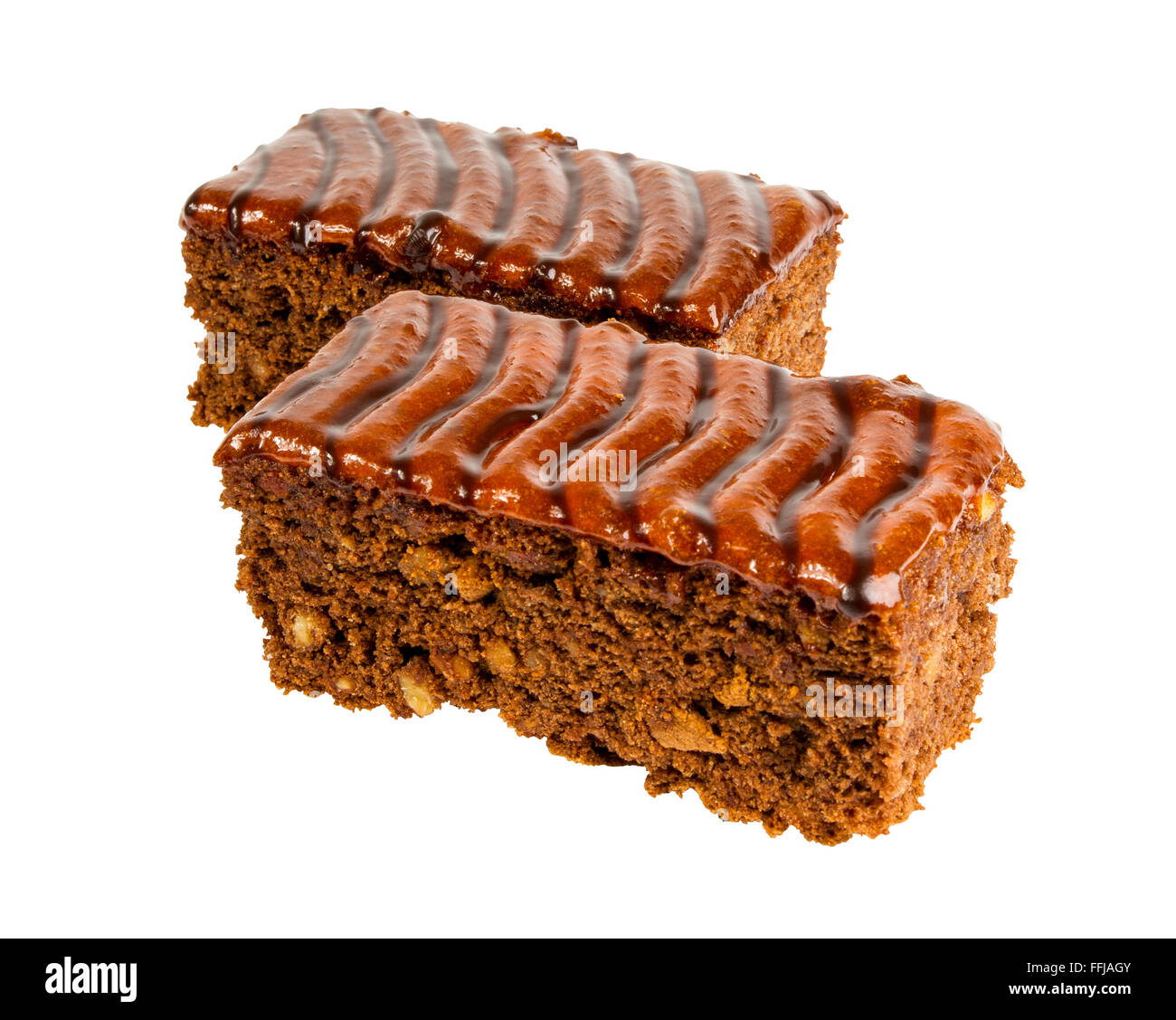 Delicious biscuit cake isolated on white background Stock Photo - Alamy
