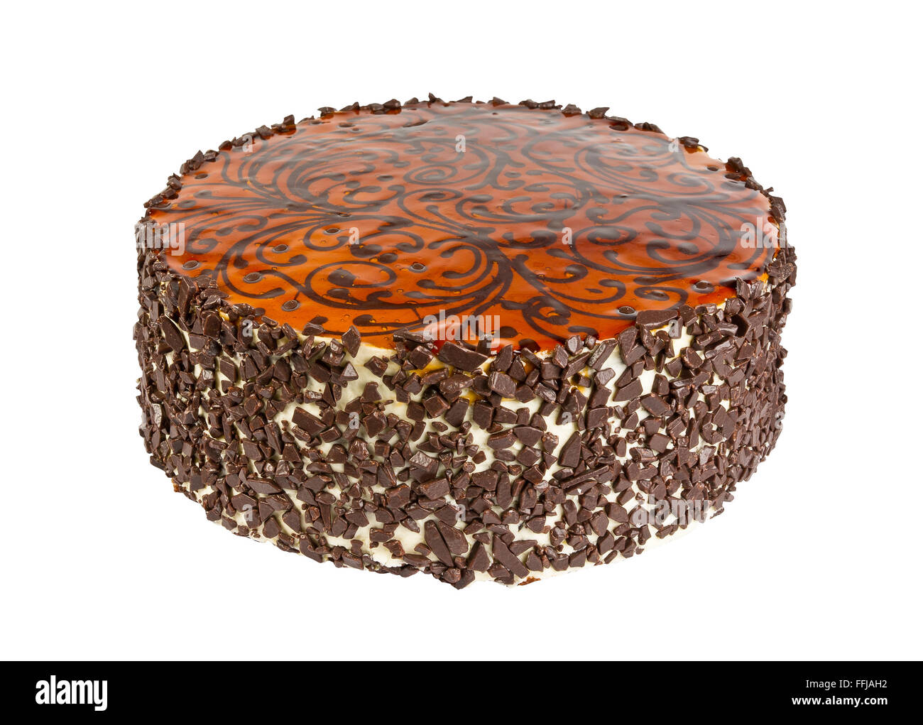 Delicious biscuit cake isolated on white background Stock Photo - Alamy