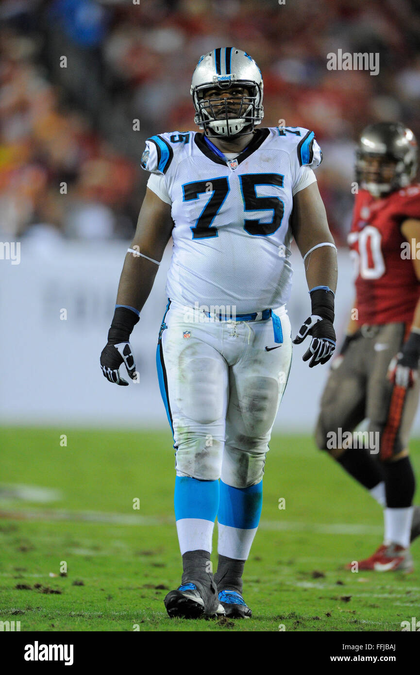 Tampa, FL, USA. 24th Oct, 2013. Carolina Panthers guard Chris Scott (75 ...