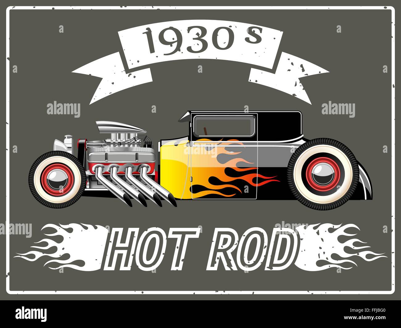 Custom rat rod car Stock Vector Images - Alamy