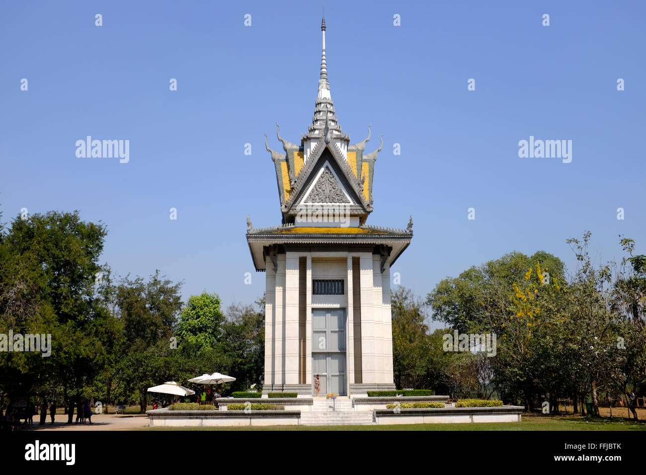 Genocide Monument at The Killing Fields - Phnom Penh, Cambodia Stock ...