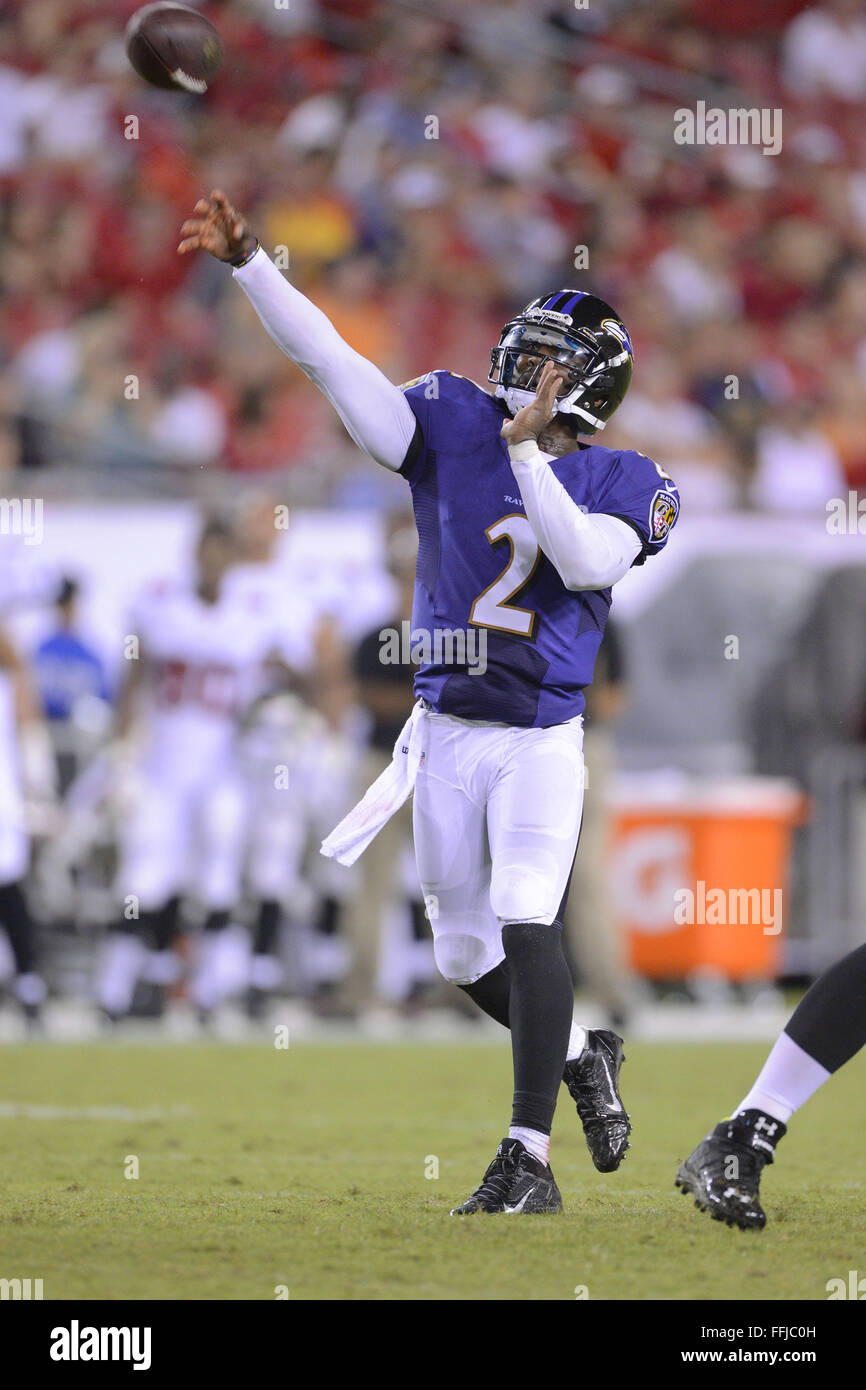 Tampa, FL, USA. 8th Aug, 2013. Baltimore Ravens quarterback Tyrod ...